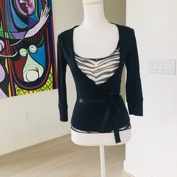 Express | Sweaters | 79 Express Fashion Wrap Cardigan Black Size Xs ...